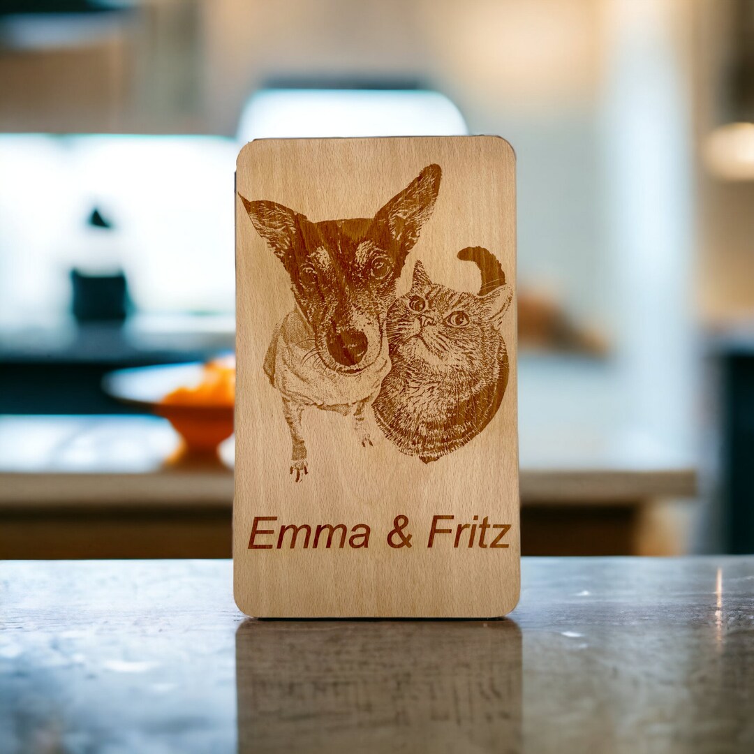 Wooden Board With Photo Engraving, Cutting Board With Motif, Cutting ...