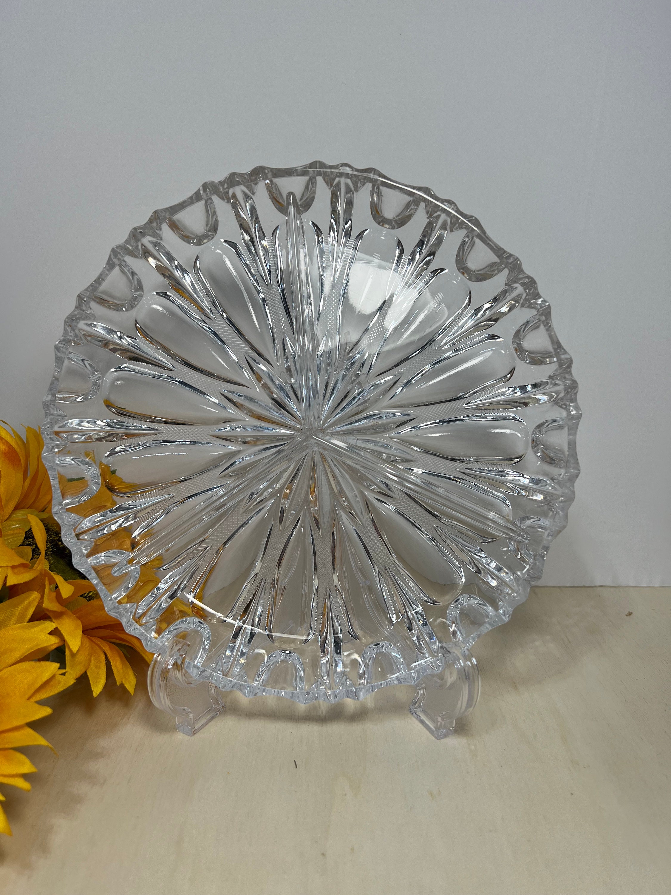Vintage Lead Crystal Pinwheel 3 Sectioned Relish Dish - Etsy