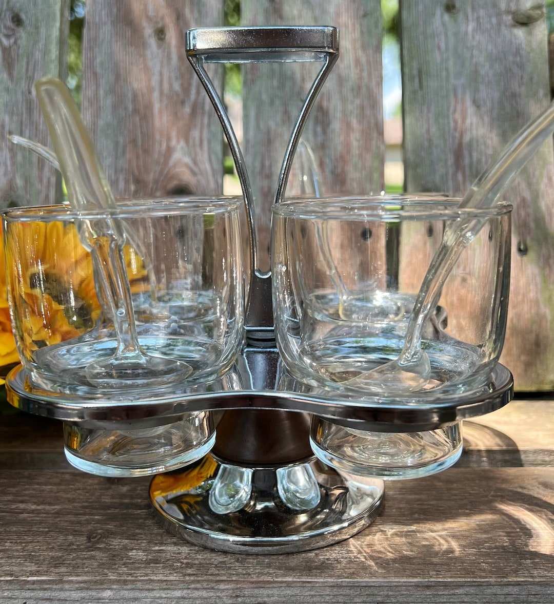 Vintage MCM Chrome Condiment/relish Revolving Caddy With 4 Cups and ...