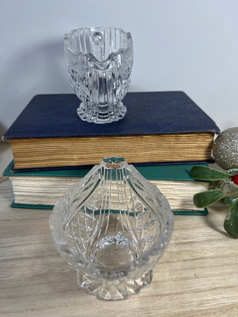 Vintage Gorham Lead Crystal Sleigh: Holly Berry Sugar Dish and Creamer ...