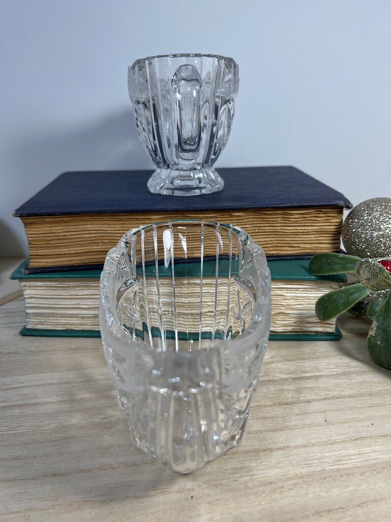 Vintage Gorham Lead Crystal Sleigh: Holly Berry Sugar Dish and Creamer ...