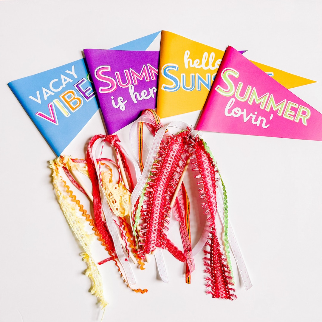 Summer Pennant Printable Flags // Summer Break Flags //downloadable ...