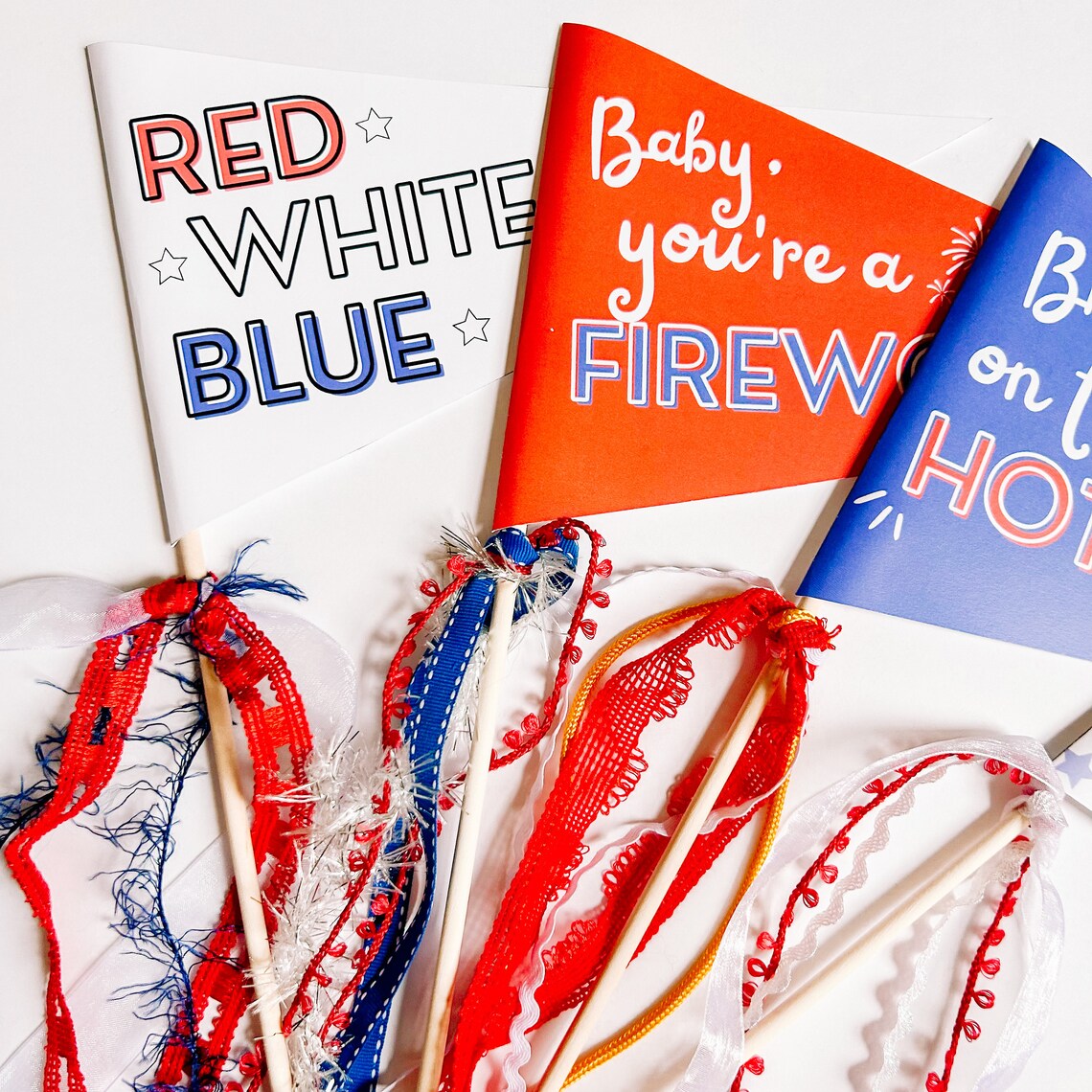 Patriotic Pennant Printable Flags // Summer Holiday Flags //printable ...