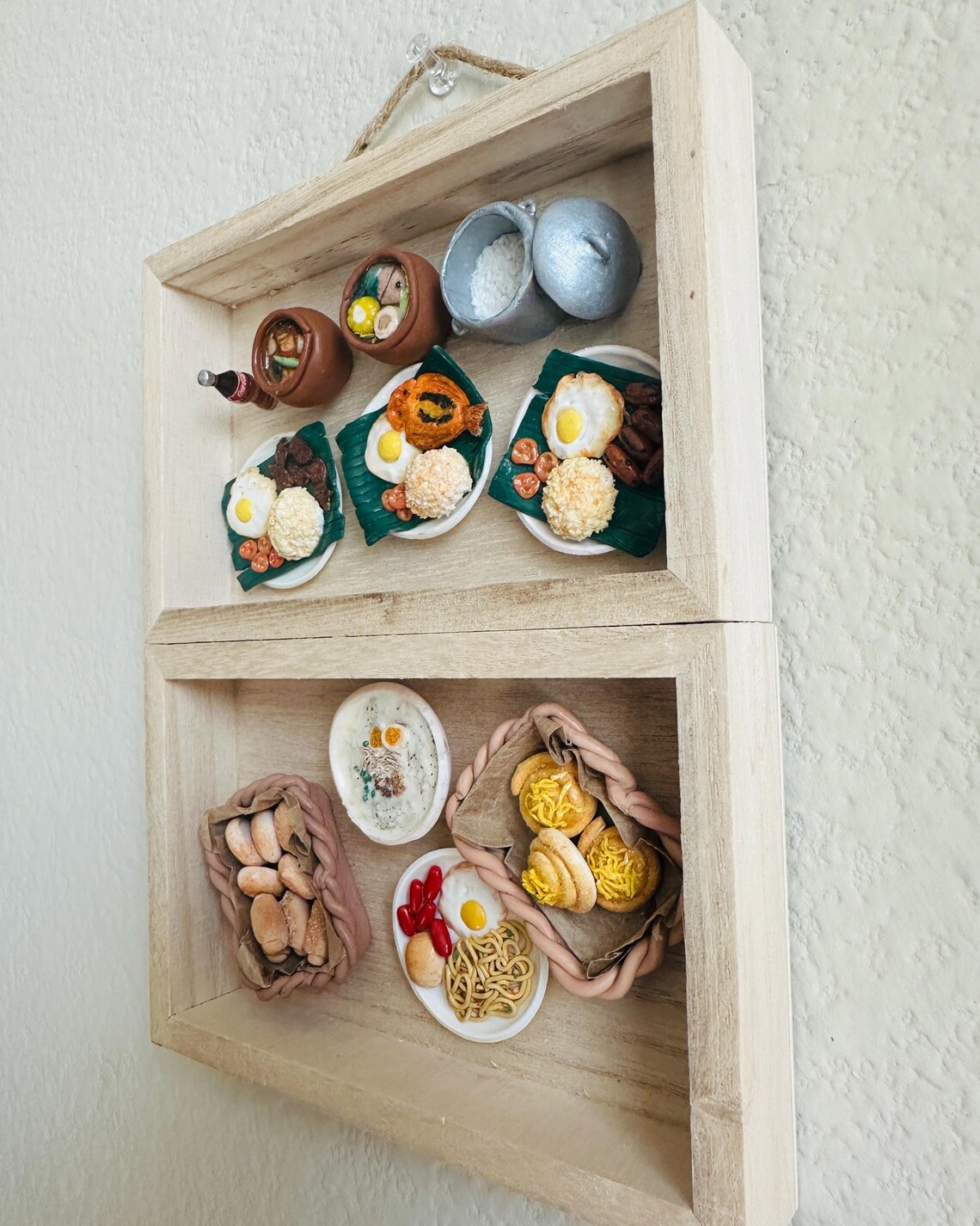 Miniature Filipino Breakfast Wall Art, Handmade Polymer Clay Food Decor ...