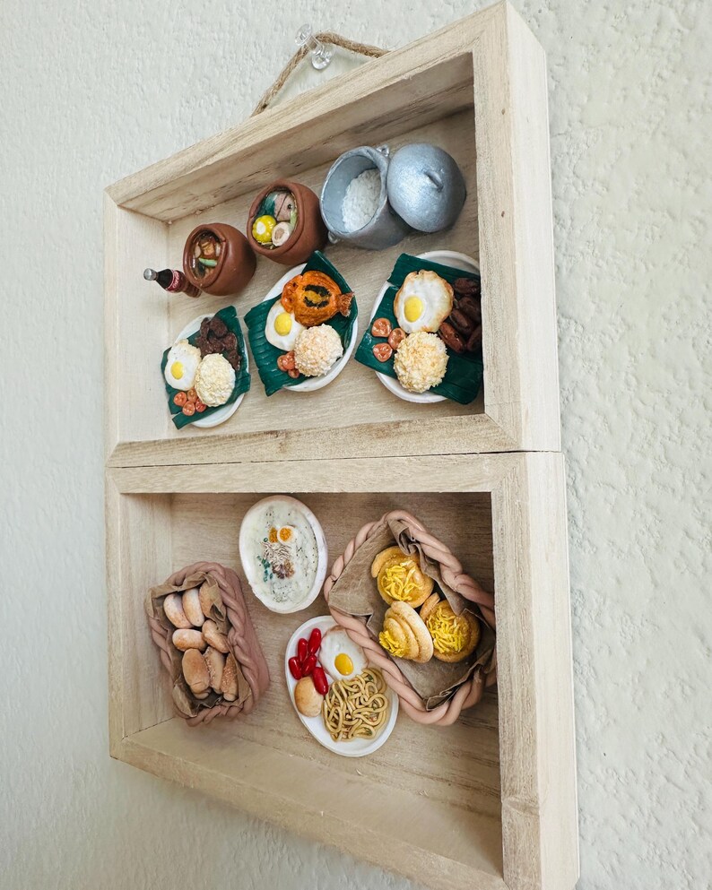Miniature Filipino Breakfast Wall Art, Handmade Polymer Clay Food Decor ...