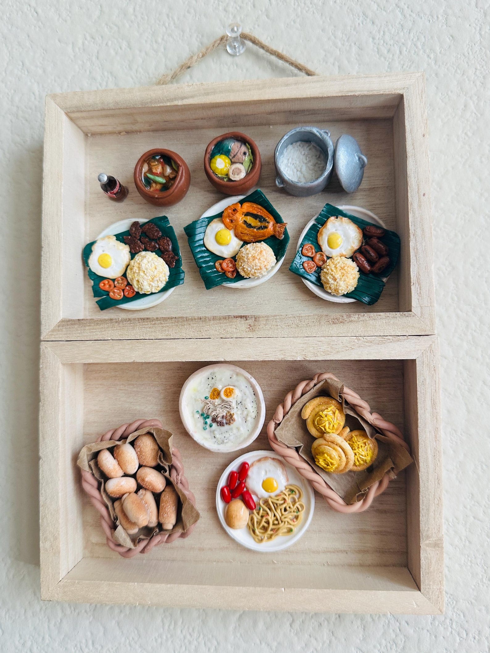 Miniature Filipino Breakfast Wall Art, Handmade Polymer Clay Food Decor ...