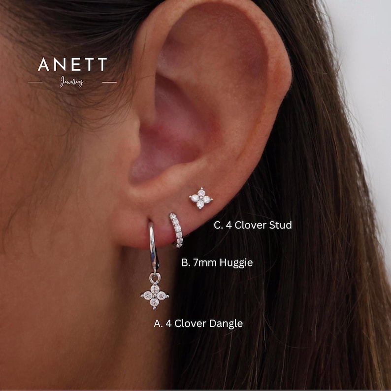 Silver Earring Set – 925 Sterling Silver, Dainty Studs & Dangles, 7mm ...