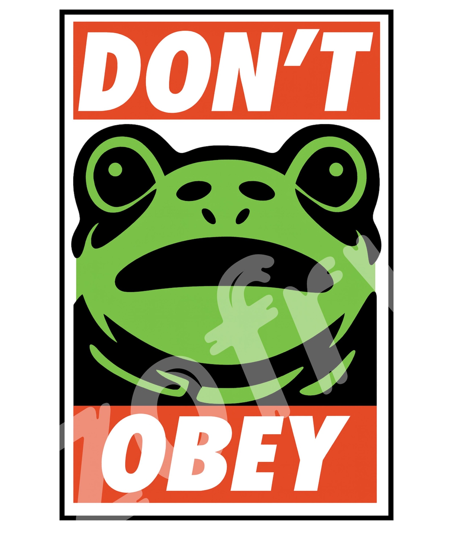 Portland Frog 2025 Don't Obey Protest Sign: Fanny Anti Trump Rally ...