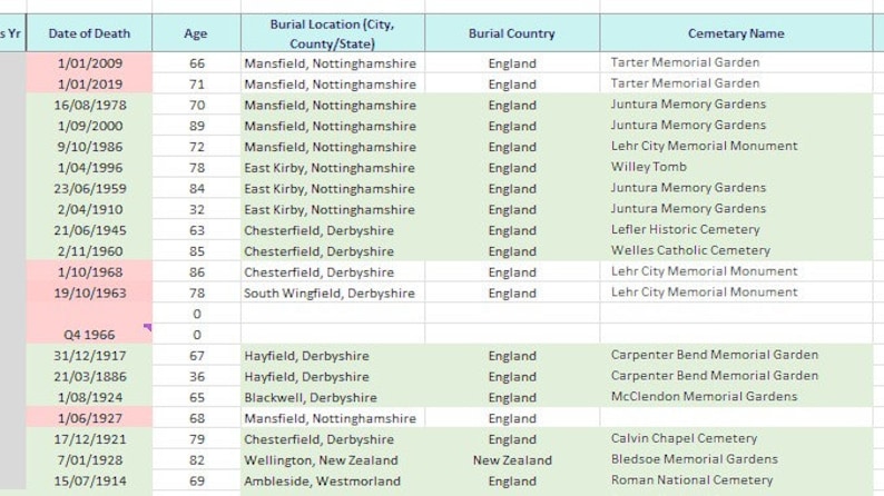 Genealogy Family Tree Keep Track of Your Records spreadsheet - Etsy