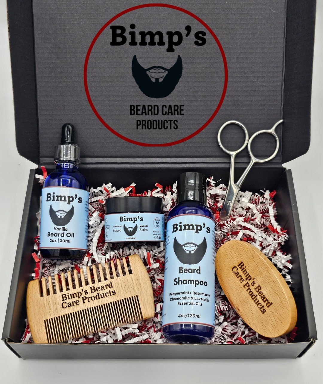 Natural Beard Grooming Gift Set, Beard Care Kit for Him, Natural Beard ...