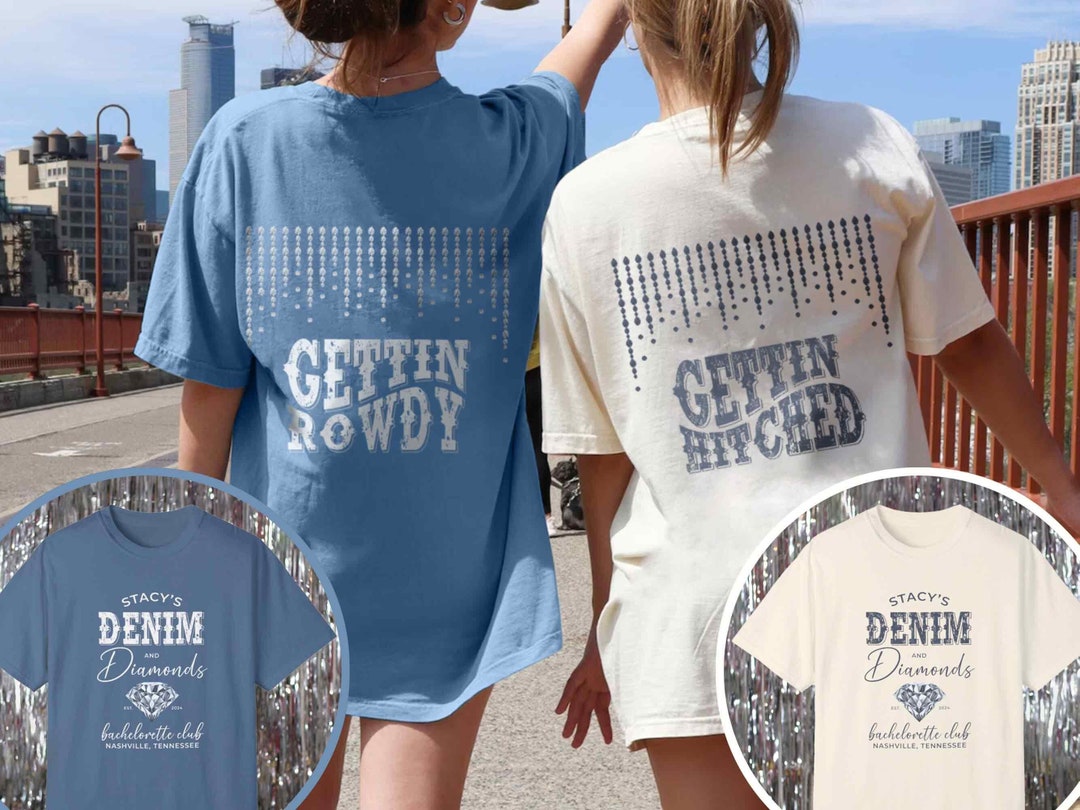 Denim and Diamonds Bachelorette Theme Party Shirts Western Cowgirl Bach ...