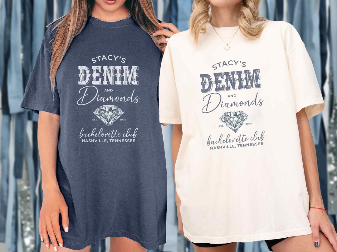 Denim and Diamonds Bachelorette Theme Party Shirts Western Cowgirl Bach ...