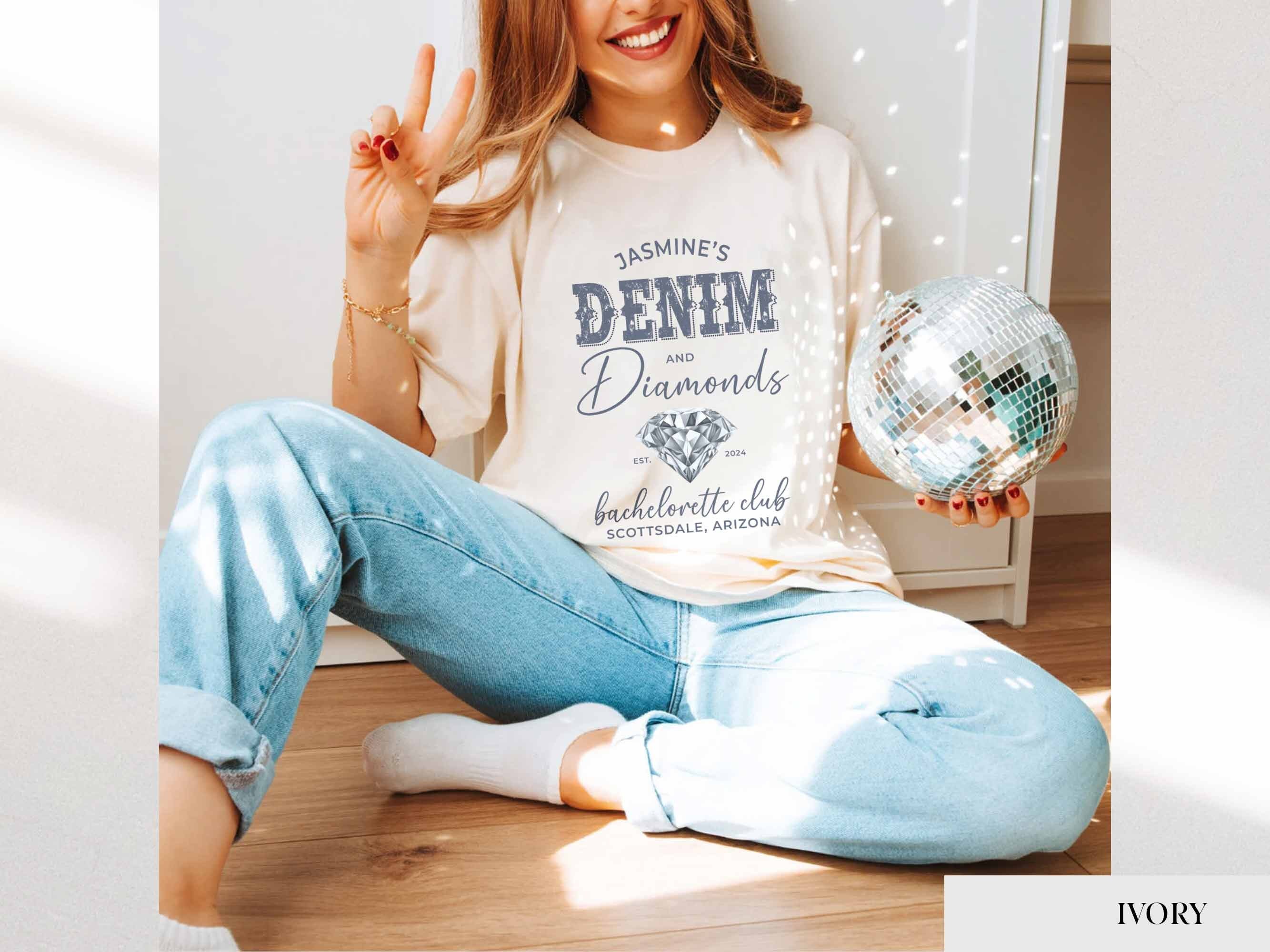 Denim and Diamonds Bachelorette Theme Party Shirts Western Cowgirl Bach ...