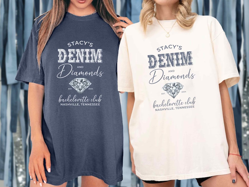Denim and Diamonds Bachelorette Theme Party Shirts Western Cowgirl Bach ...