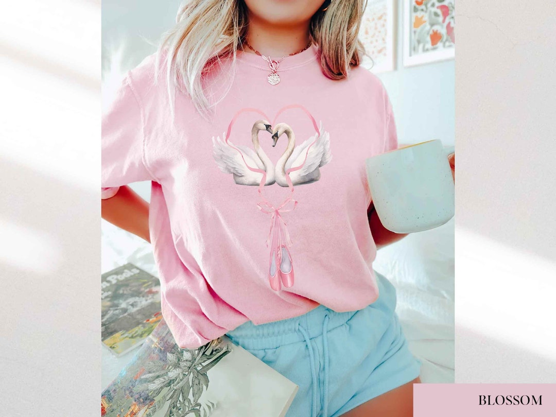 Balletcore Pink Bow Coquette Tshirt Pastel Soft Girl Aesthetic Clothes ...