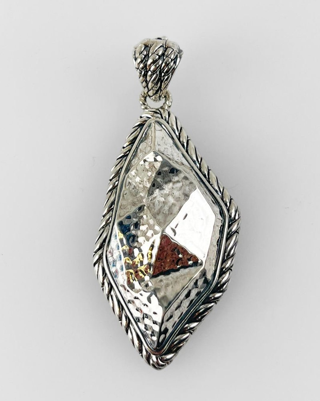 Jai John Hardy Sterling Silver Hammered Glacier Enhancer Pendant - Etsy