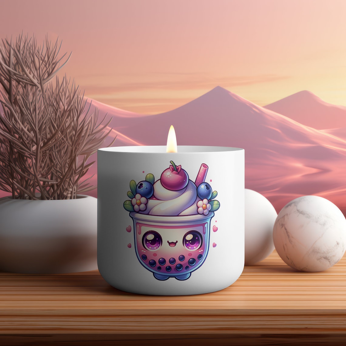 20 Stickers Clipart, Bobatea, Boba Tea Clipart, Pink Boba Tea Clipart ...