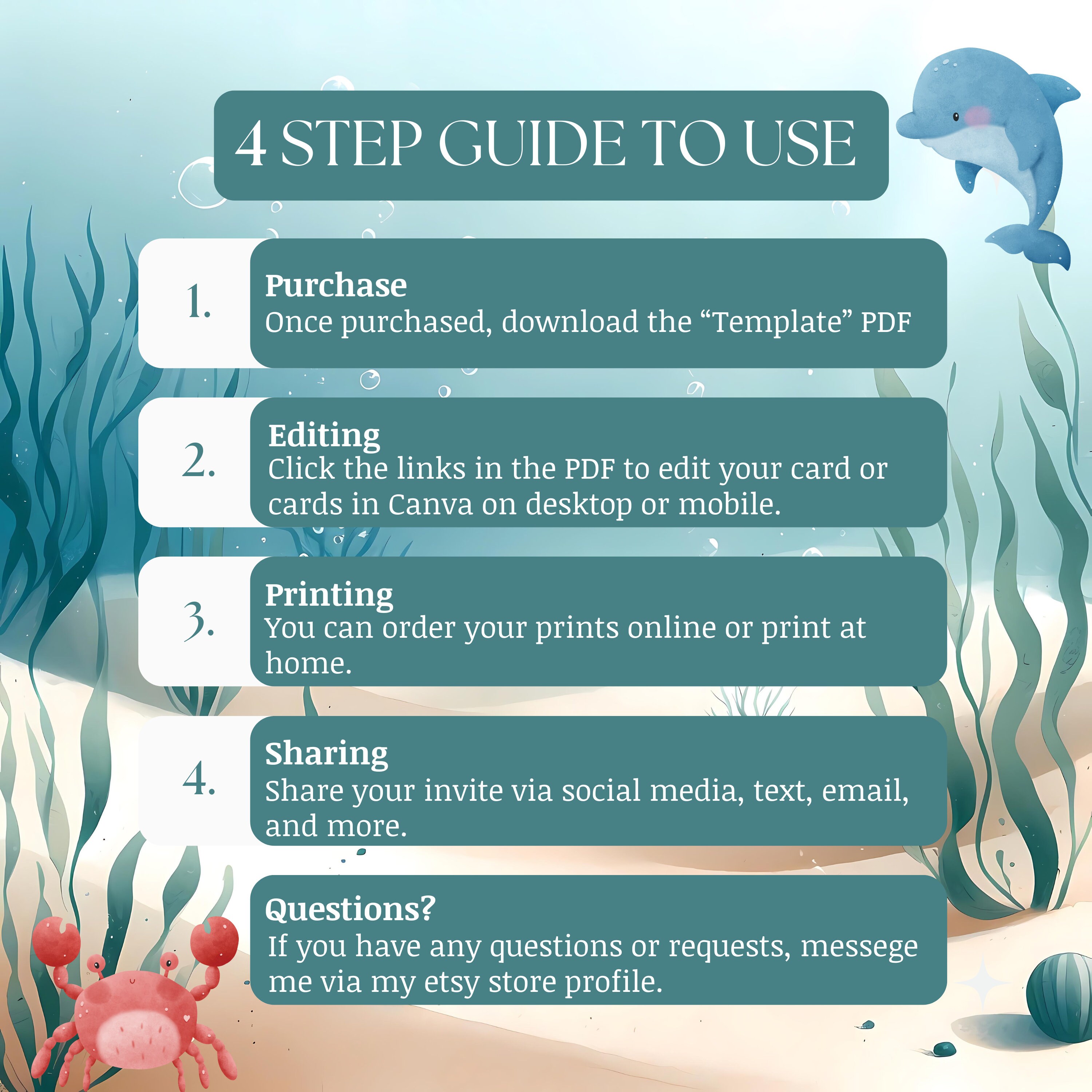 Editable Ocean Birthday Invitation Under the Sea Birthday Invite Ocean ...