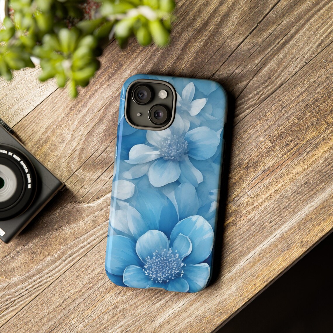 Blue Digital Flowers Pack, Flowers Digital Paper, Watercolor Flower ...