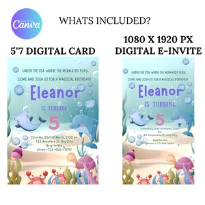 Editable Ocean Birthday Invitation Under the Sea Birthday Invite Ocean ...