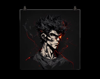 Floral Anime Inspired Art Print - Etsy