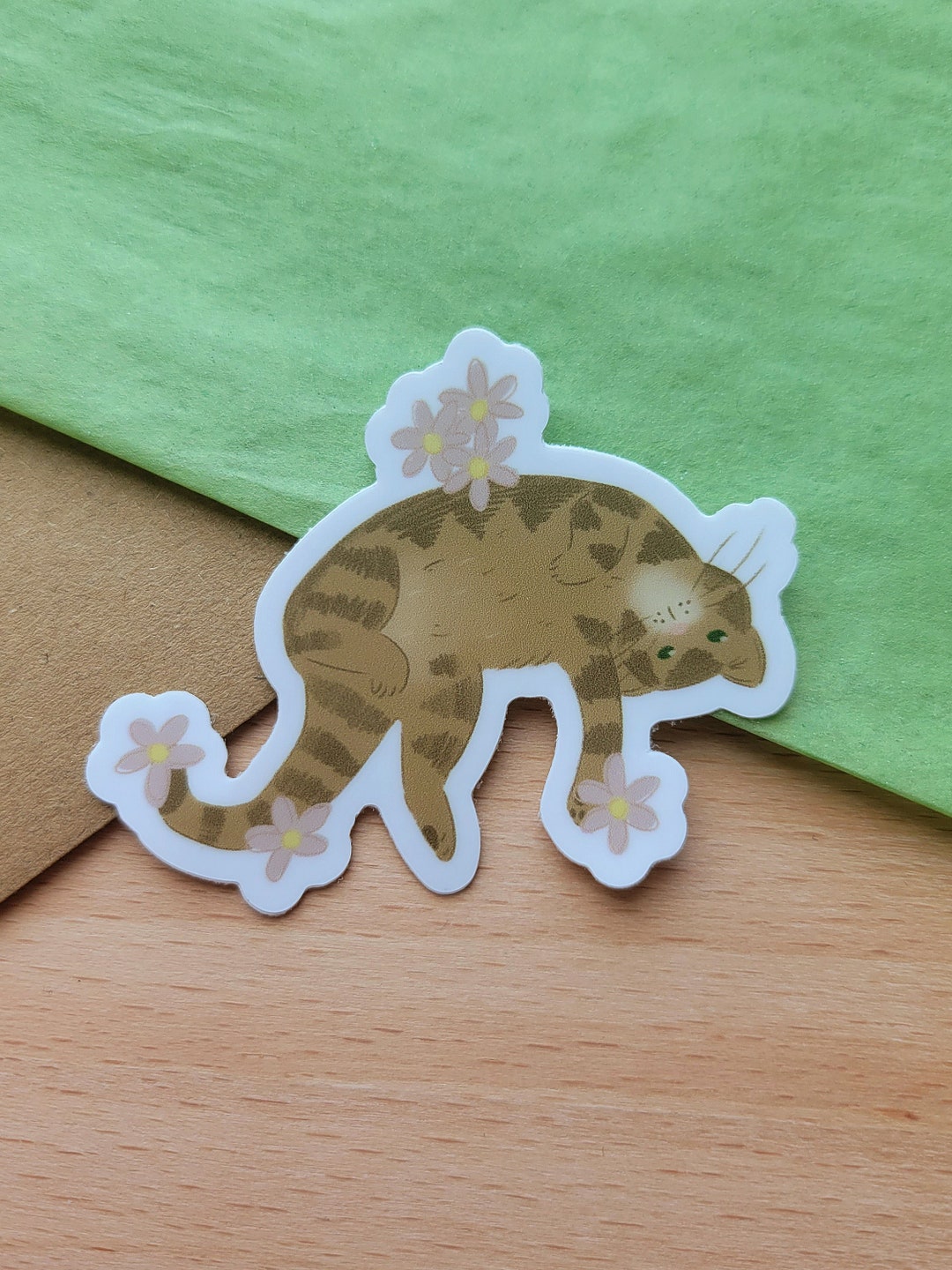 Brown Tabby Cat Matte Vinyl Sticker - Etsy