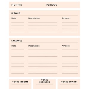 Printable Monthly Budget, Monthly Income & Expense Recorder, Monthly ...