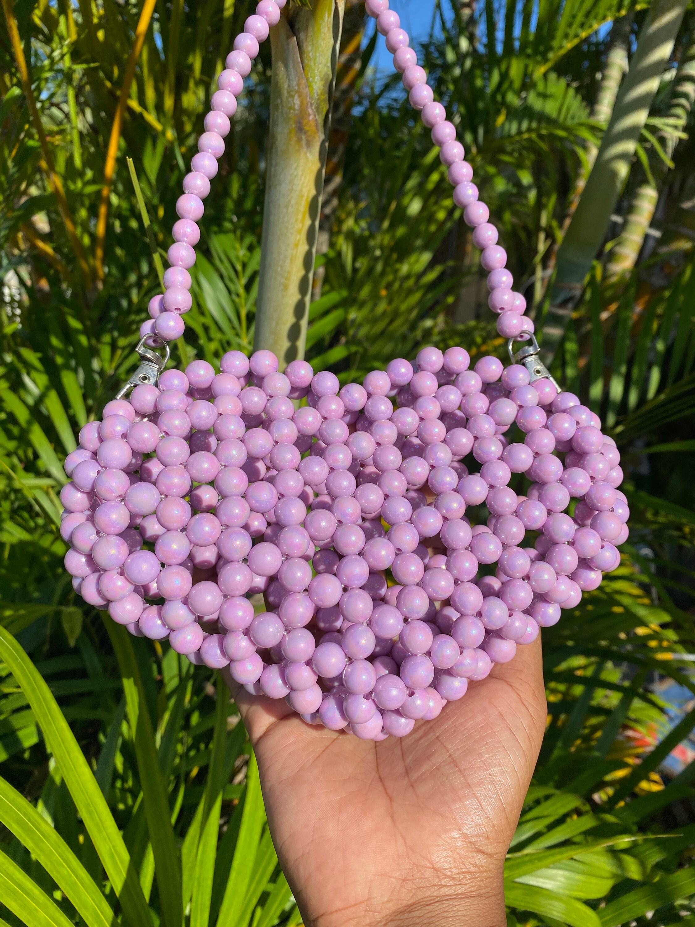 Heart Shaped Bead Bag, Bead Bag, Handbag, Handmade, Gift Idea - Etsy