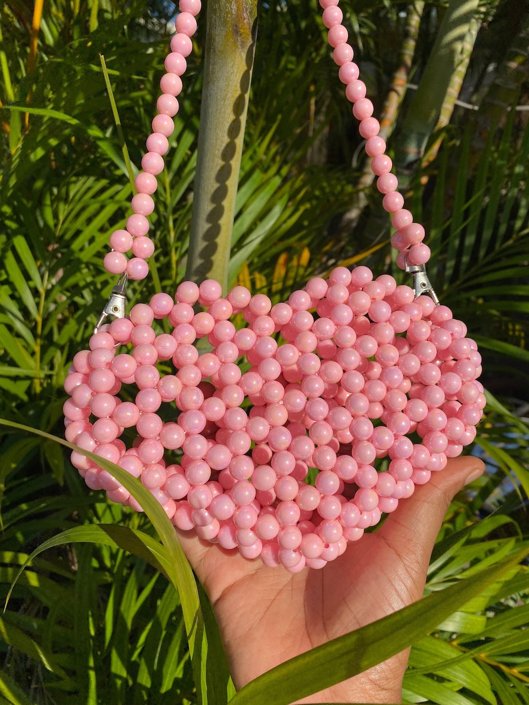 Heart Shaped Bead Bag, Bead Bag, Handbag, Handmade, Gift Idea - Etsy