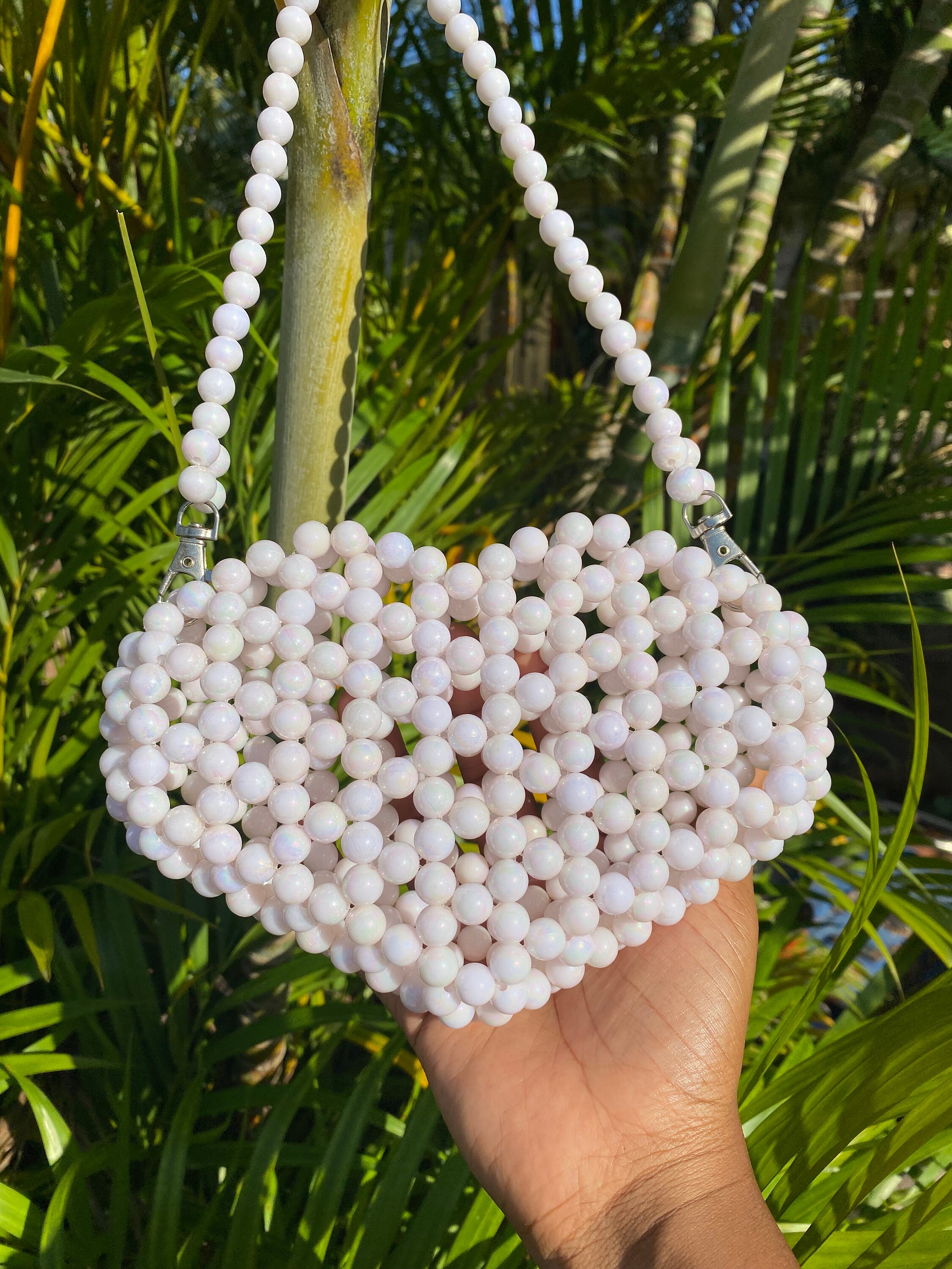 Heart Shaped Bead Bag, Bead Bag, Handbag, Handmade, Gift Idea - Etsy