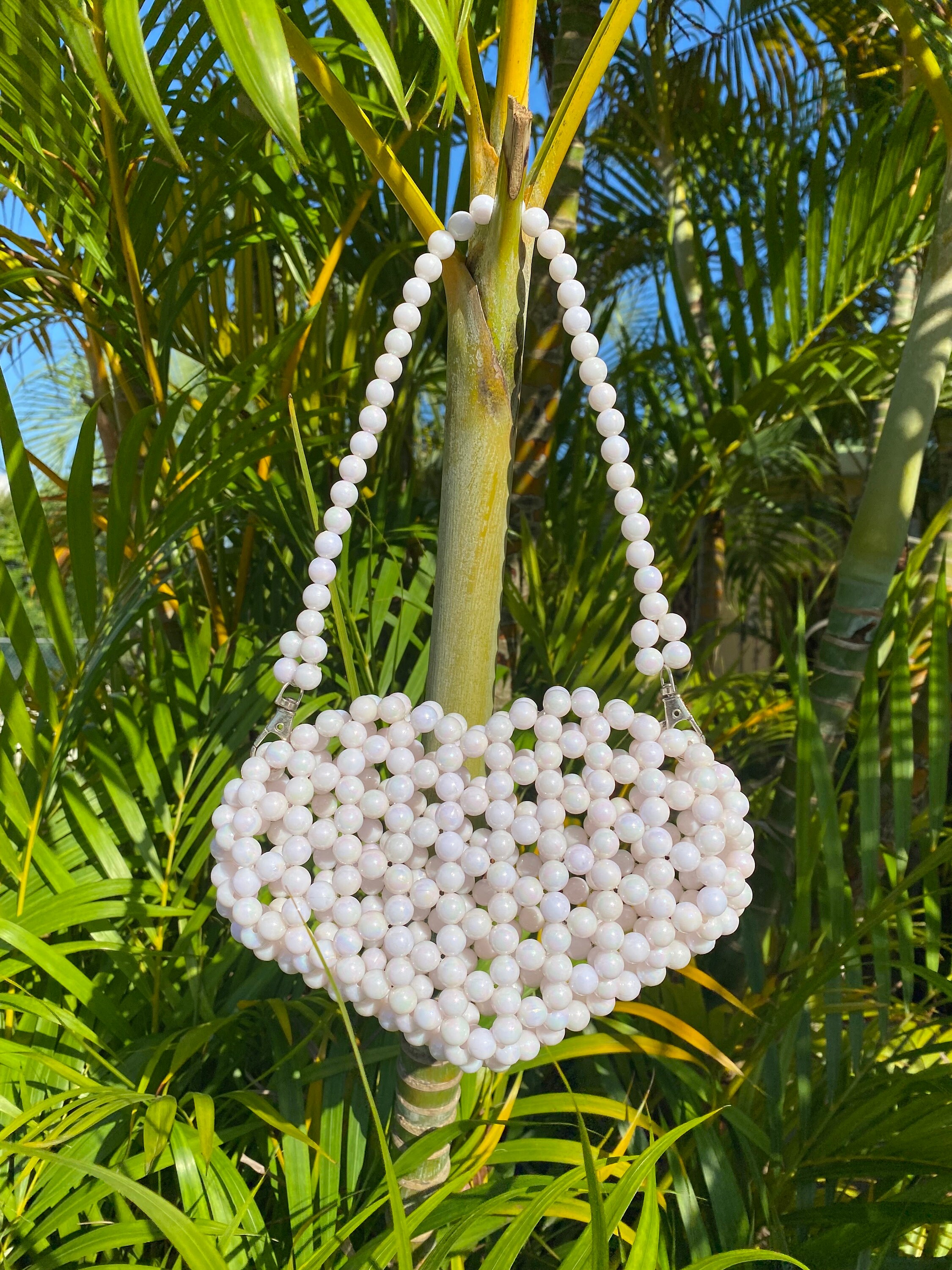 Heart Shaped Bead Bag, Bead Bag, Handbag, Handmade, Gift Idea - Etsy