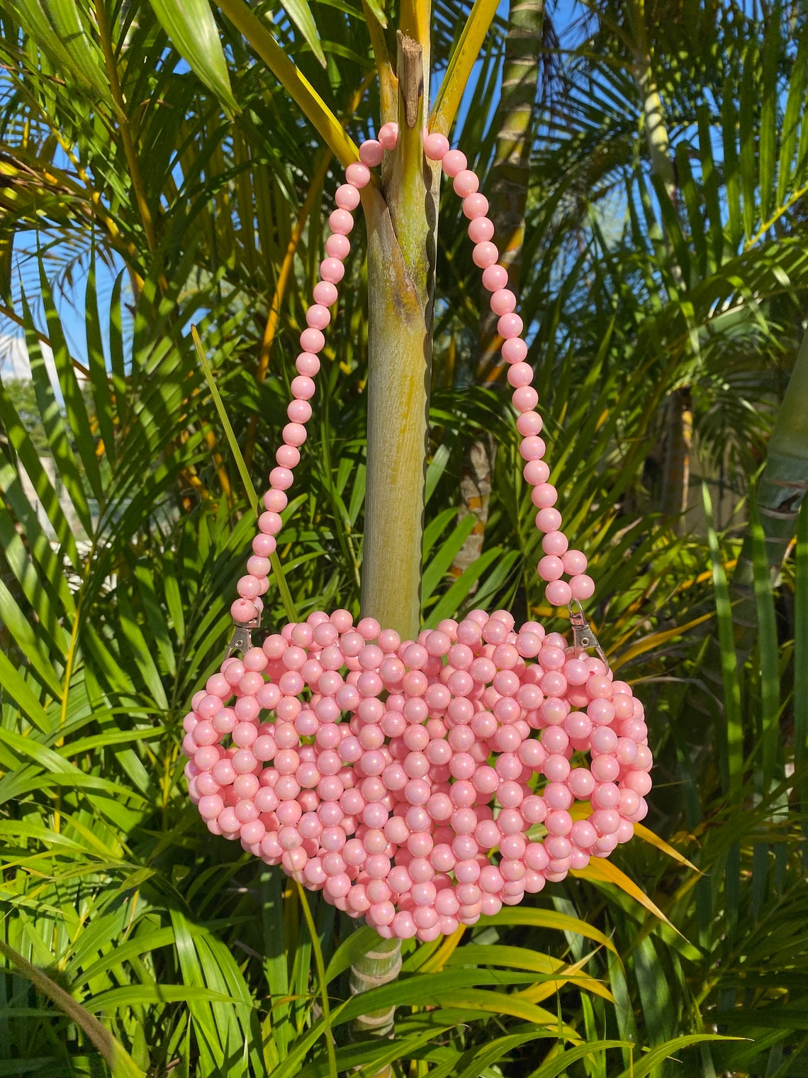 Heart Shaped Bead Bag, Bead Bag, Handbag, Handmade, Gift Idea - Etsy