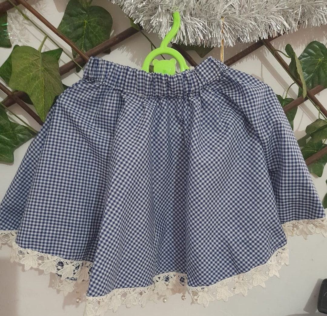 Circular Frock Cotton Material, Check Print With Crosia and Pearl Work ...