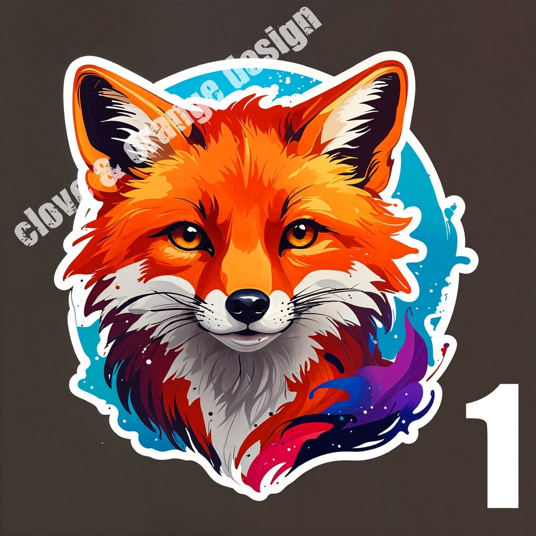 Fox Sticker,animal Sticker,water Bottle Sticker,journal Sticker,laptop ...
