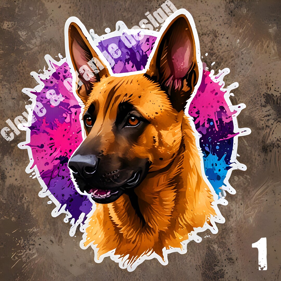 Belgian Malinois Sticker,dog Sticker,animal Sticker,water Bottle ...