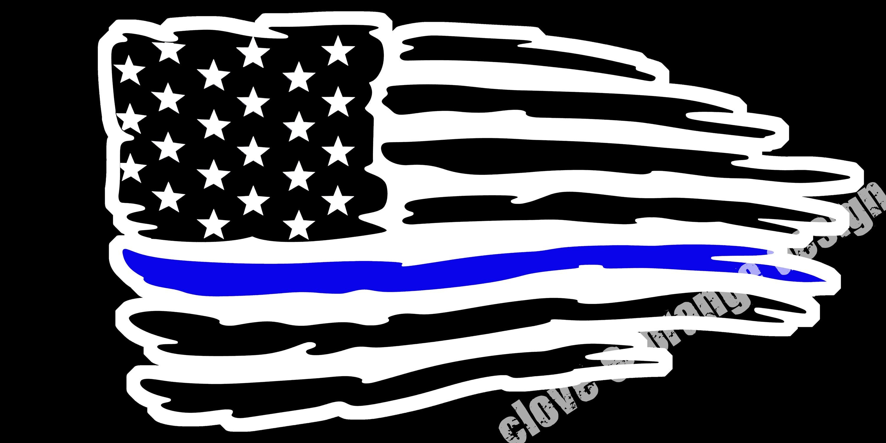 Thin Blue Line Flag Sticker,first Responders Flag Sticker,police Flag ...