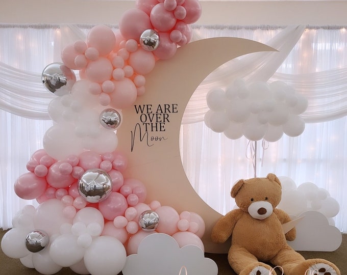 Over the Moon Balloon Decor, We Are Over the Moon Balloons, Baby Shower ...