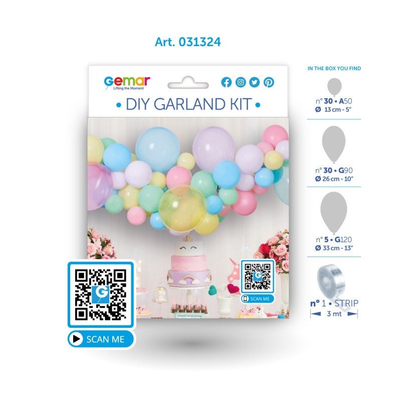 DIY Balloons Garland Kit, Boho Balloons, Pastel Balloons, Rainbow ...