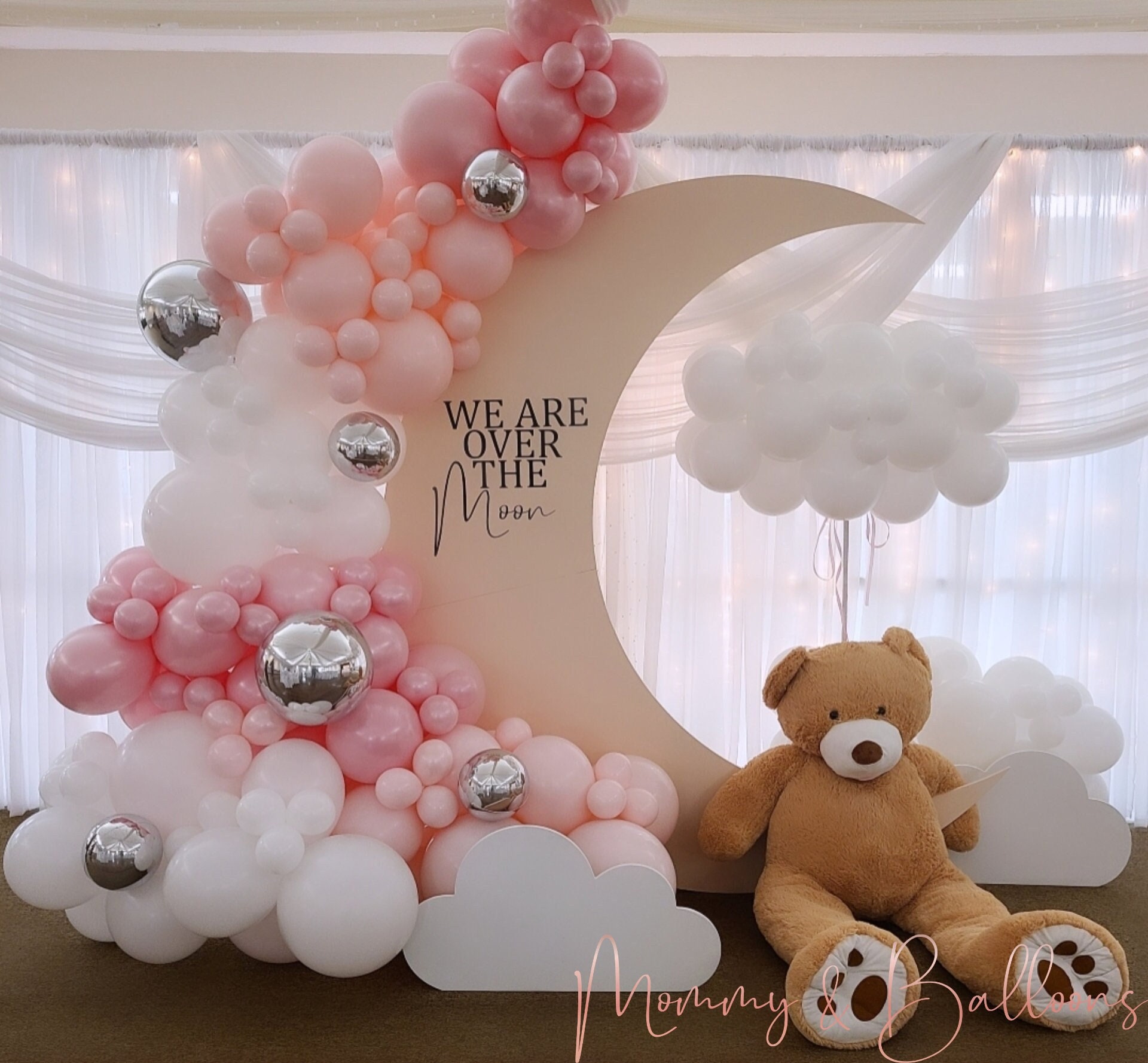 Over the Moon Balloon Decor, We Are Over the Moon Balloons, Baby Shower ...