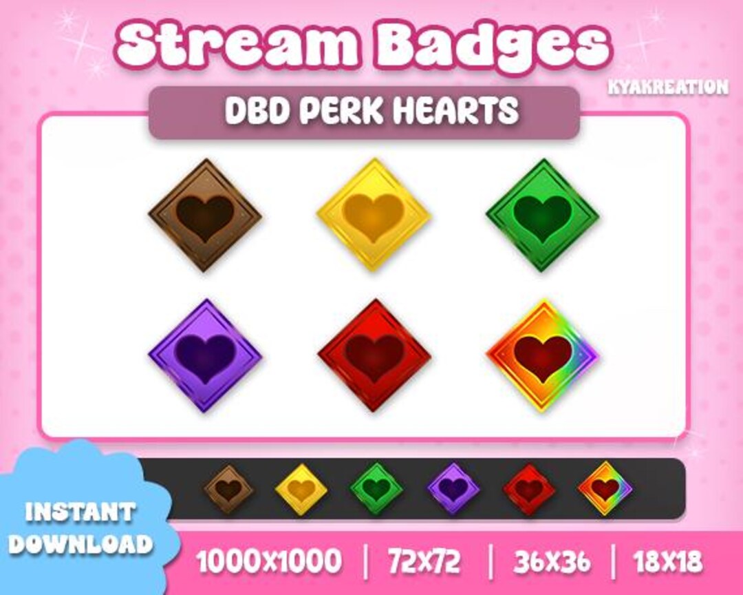Dead by Daylight Perk Heart Badges for Twitch,kick,discord | Instant ...