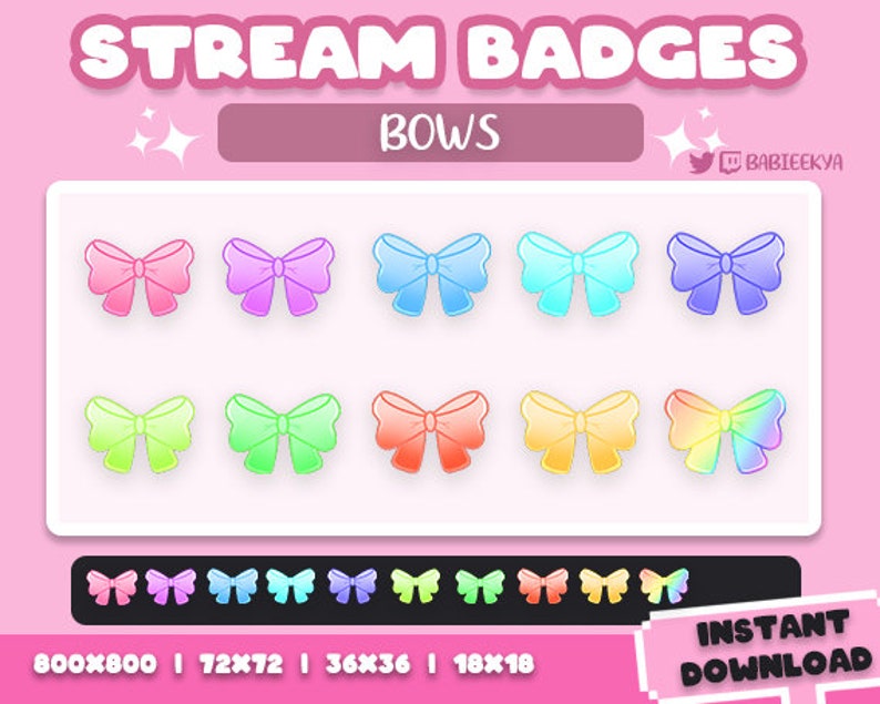 Bow Badges for Twitch , Kick, Discord | Instant Download | Bit Badges ...