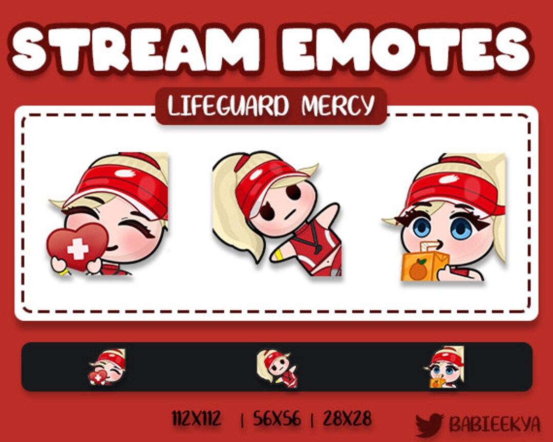 Lifeguard Mercy Emotes Set Bundle for Twitch | Streamers | Discord ...