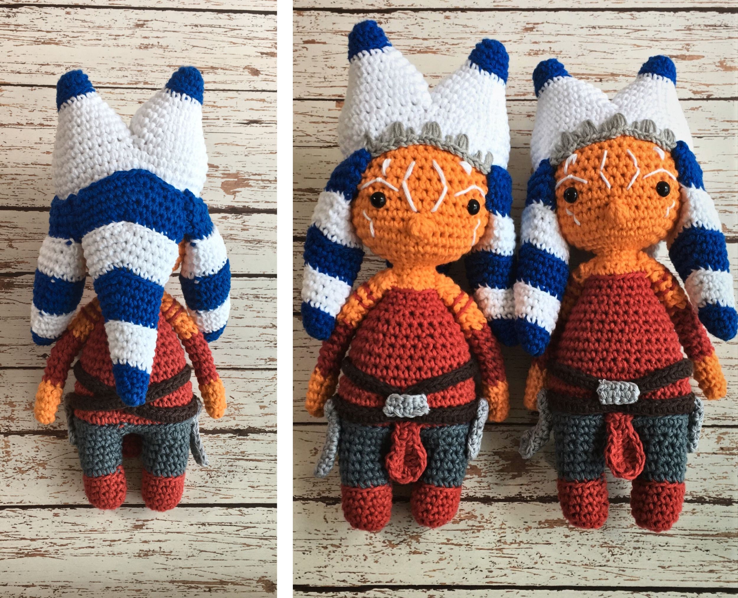 Star Wars Ahsoka Crochet Amigurumi Doll, Handmade Gift - Etsy