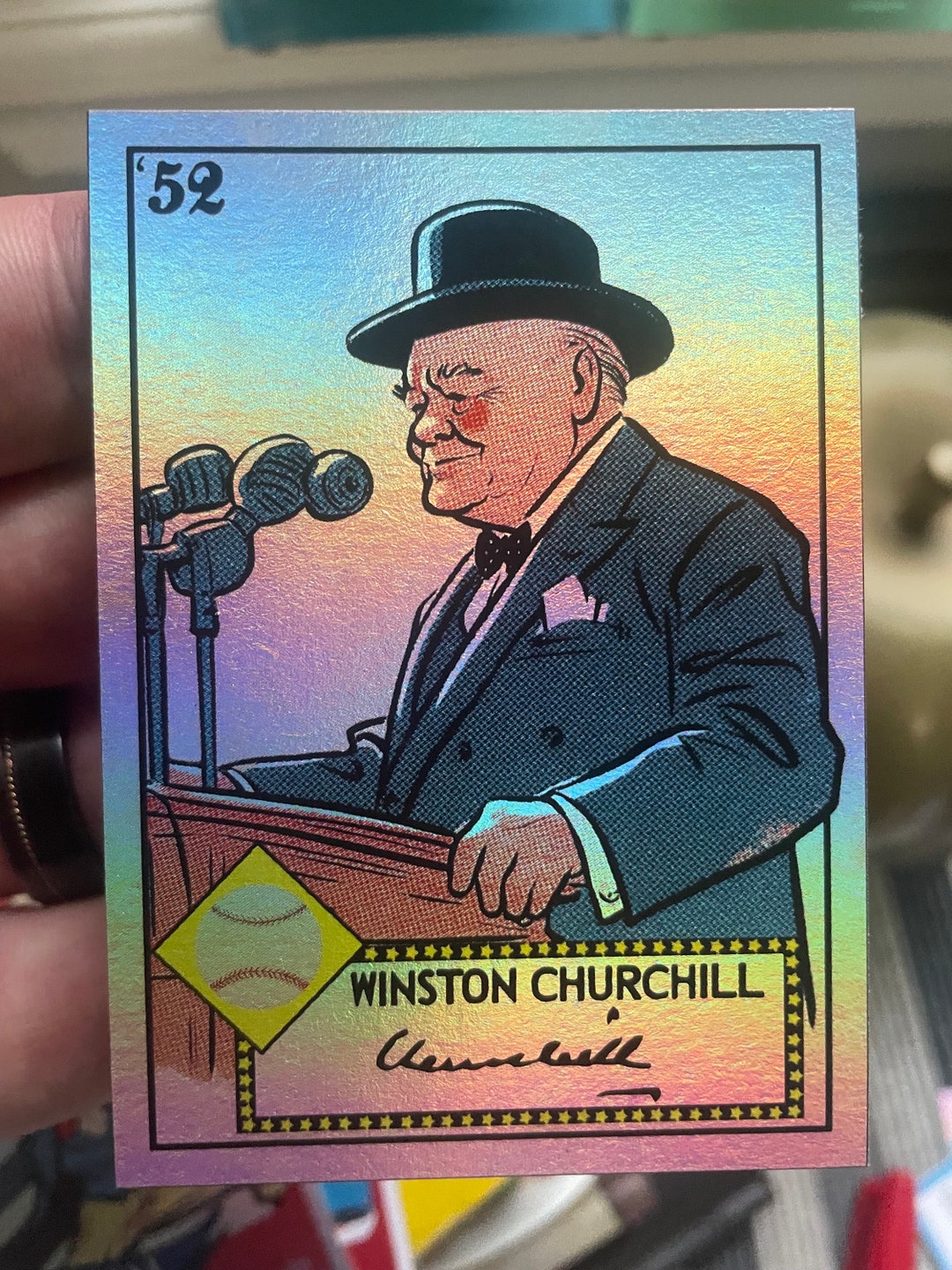 Winston Churchill Holographic Custom Trading Card by MPRINTS - Etsy