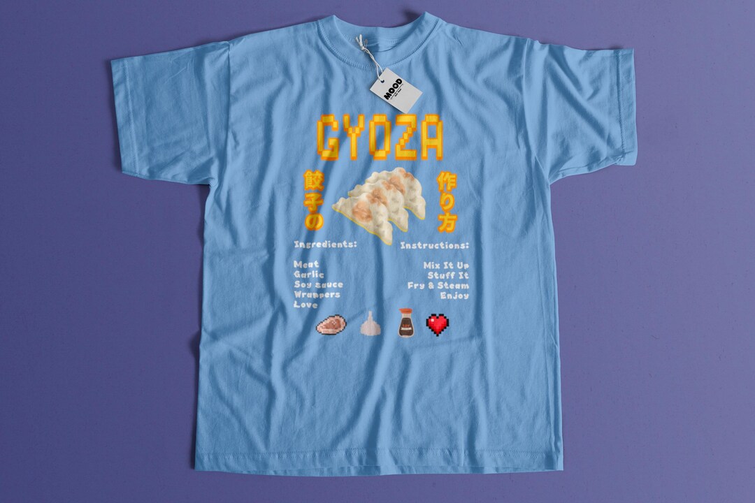 Japan Gyoza Pixel Art Shirt, 90s Anime Shirt, Y2k Harajuku Fashion ...
