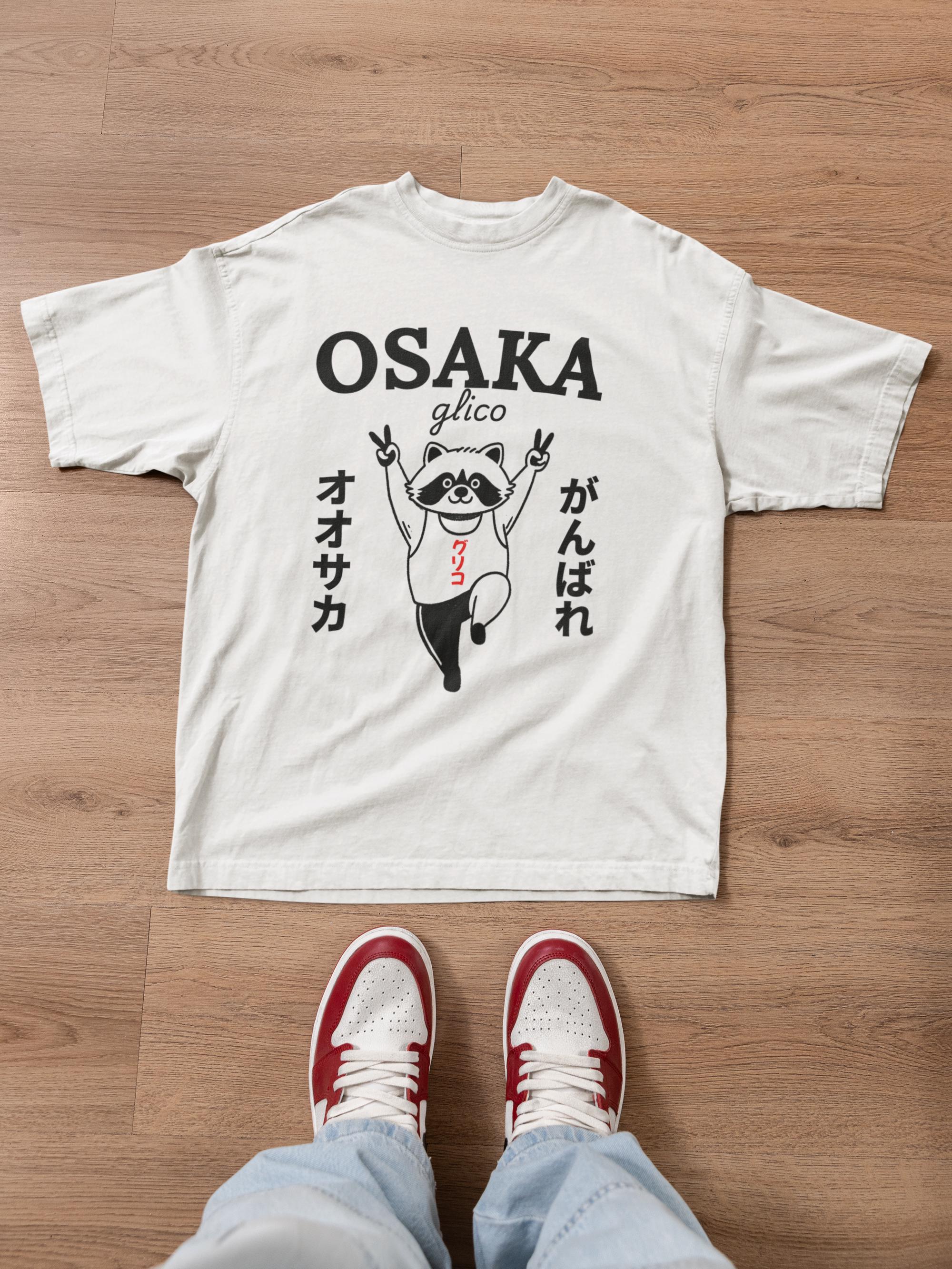 Japan Osaka Glico Running Man Raccoon Shirt, Harajuku Japanese ...