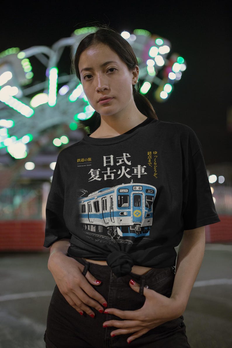 Japanese Vintage Train T-shirt, Japan Retro Shirt, Japanese Streetwear ...
