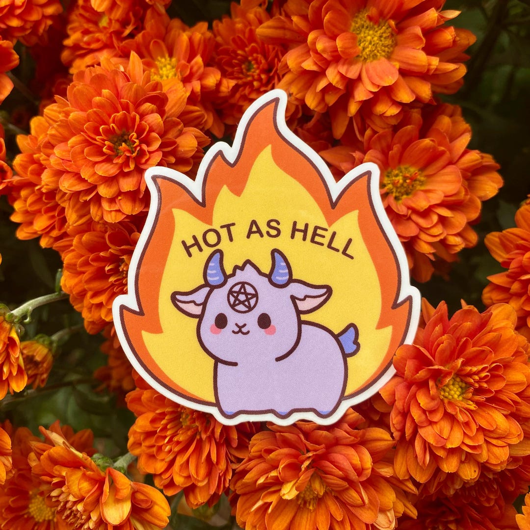 Satanic Goat Hot as Hell Vinyl Sticker - Etsy