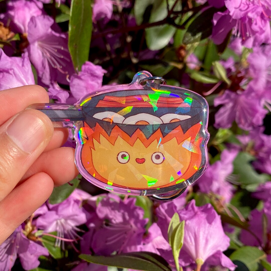 Ghibli Howl's Moving Castle Holographic Keychain - Etsy