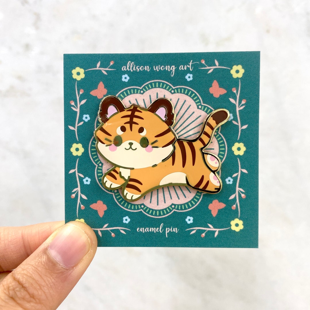 Leaping Tiger Enamel Pin - Etsy